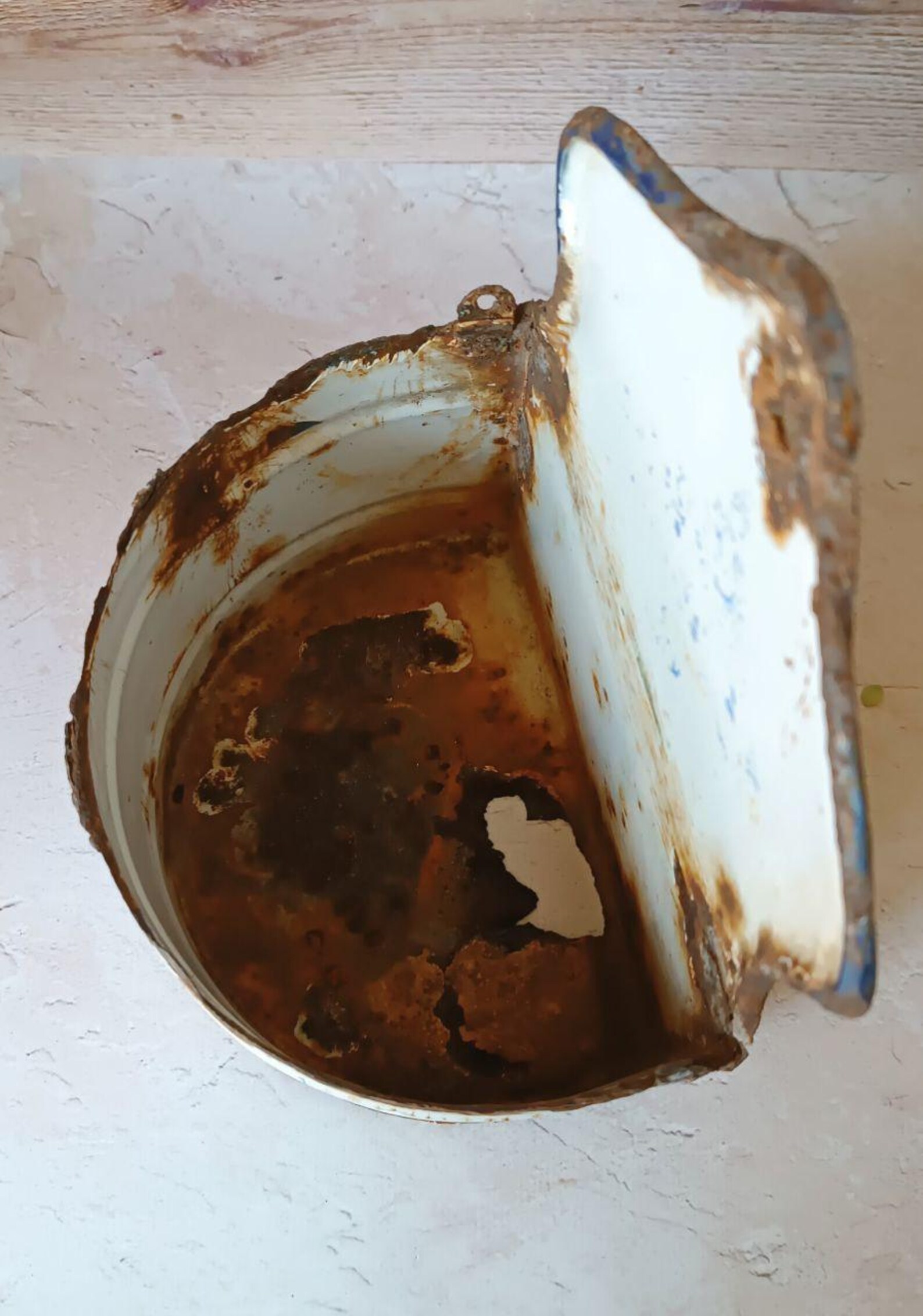 Antique Enamel Kitchen Container Wall Mounted Cereal Container Country ...