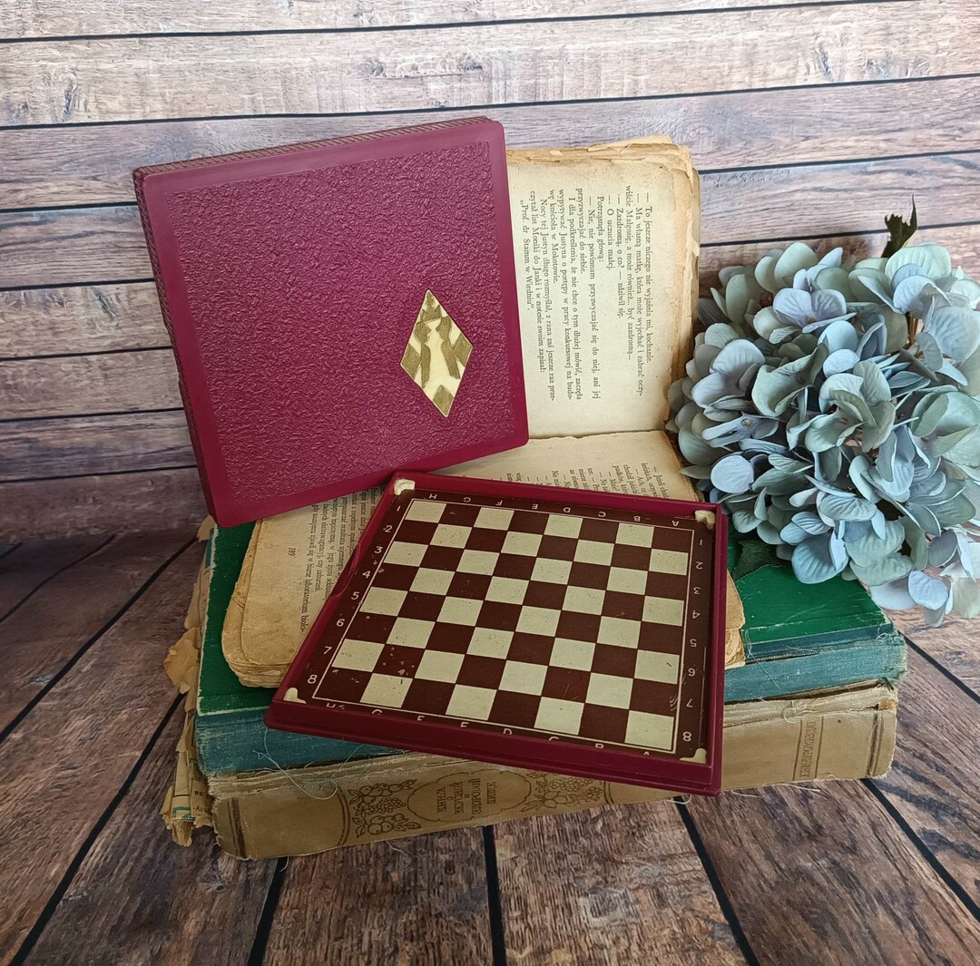 Vintage Chess Board Road Chess Metal Chess Board Compact Chess Vintage ...