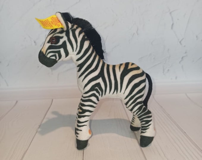 Vintage Original Steiff Ossi Zebra 1512/16 Button Tag Steiff ANIMAL ...