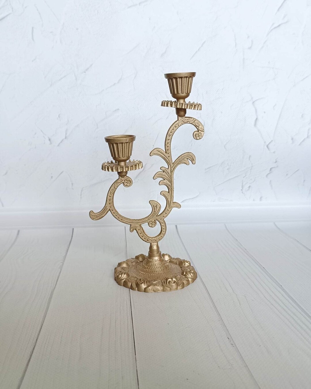 Vintage Candlestick Baroque Soviet Plastic Candle Holder USSR ...
