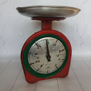 Vintage Metal Kitchen Weighing Scale Rustic Scale Antique Scales of the ...