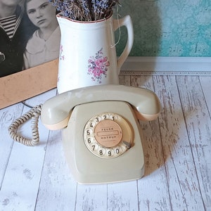 Vintage Grey Telephone Retro Office Decor Old Green Phone Vintage Home ...
