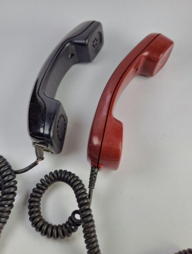 Set Vintage Rotary Telephone Parts, Handset From a Landline Phone of ...