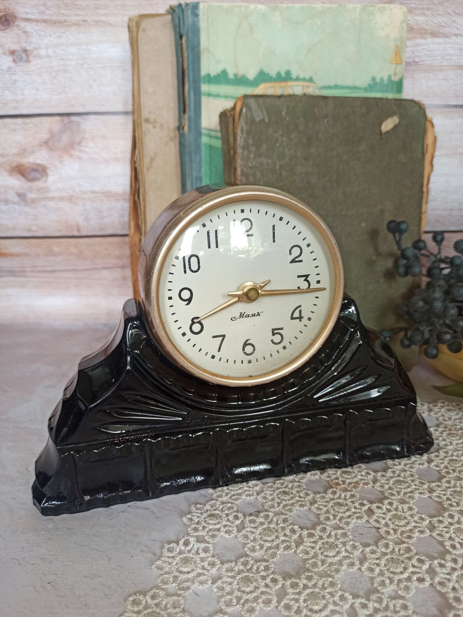 Antique Clock Vintage 50s Mantel Clock Vintage Home Decor Retro Clock ...