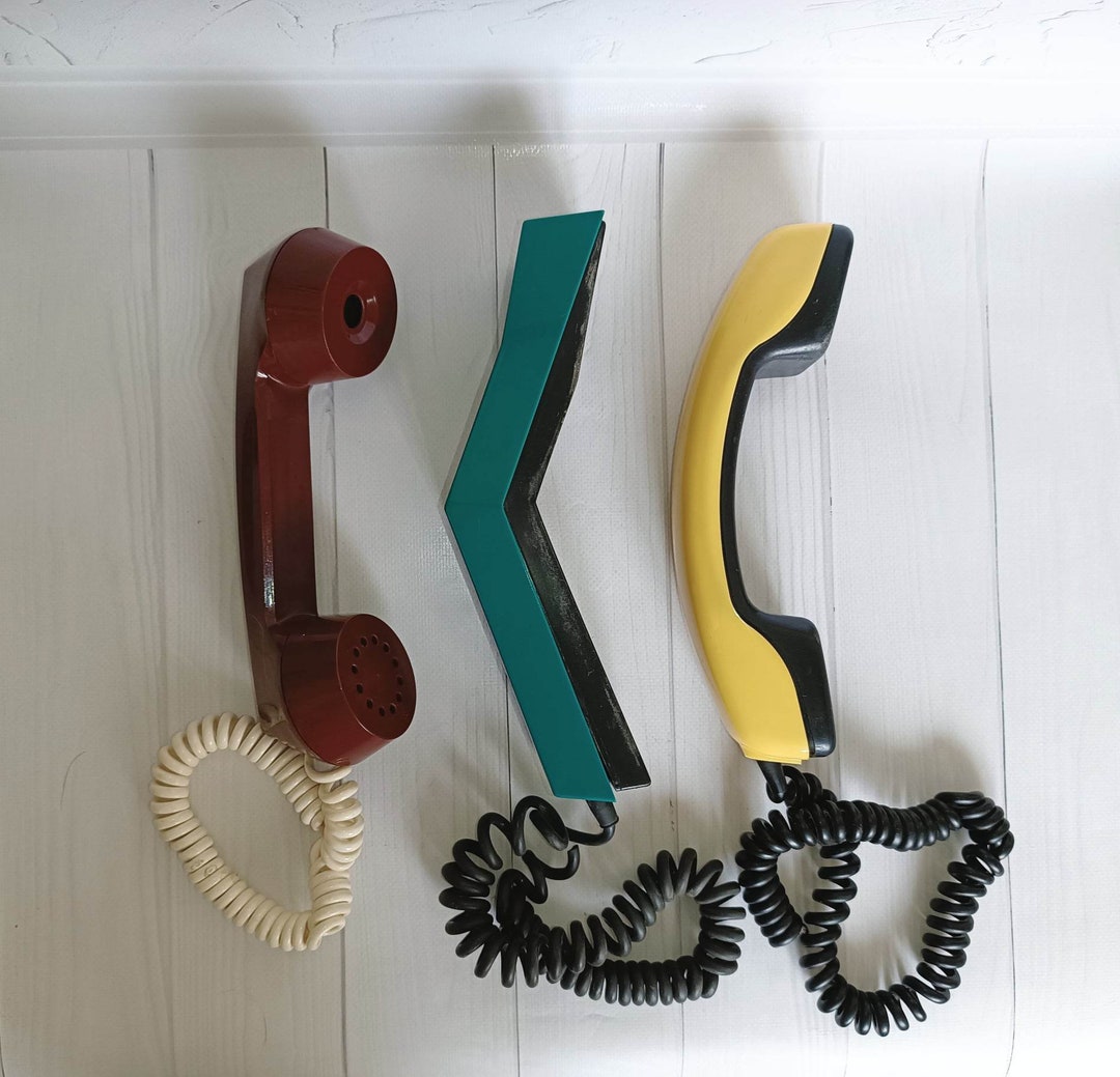 Set Vintage Rotary Telephone Parts, Handset From a Landline Phone of ...