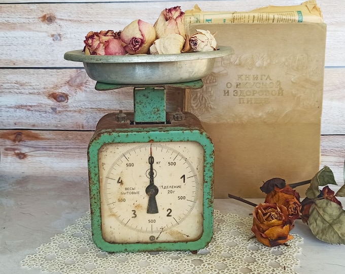 Antique Metal Kitchen Weighing Scale Antique Scales of the - Etsy