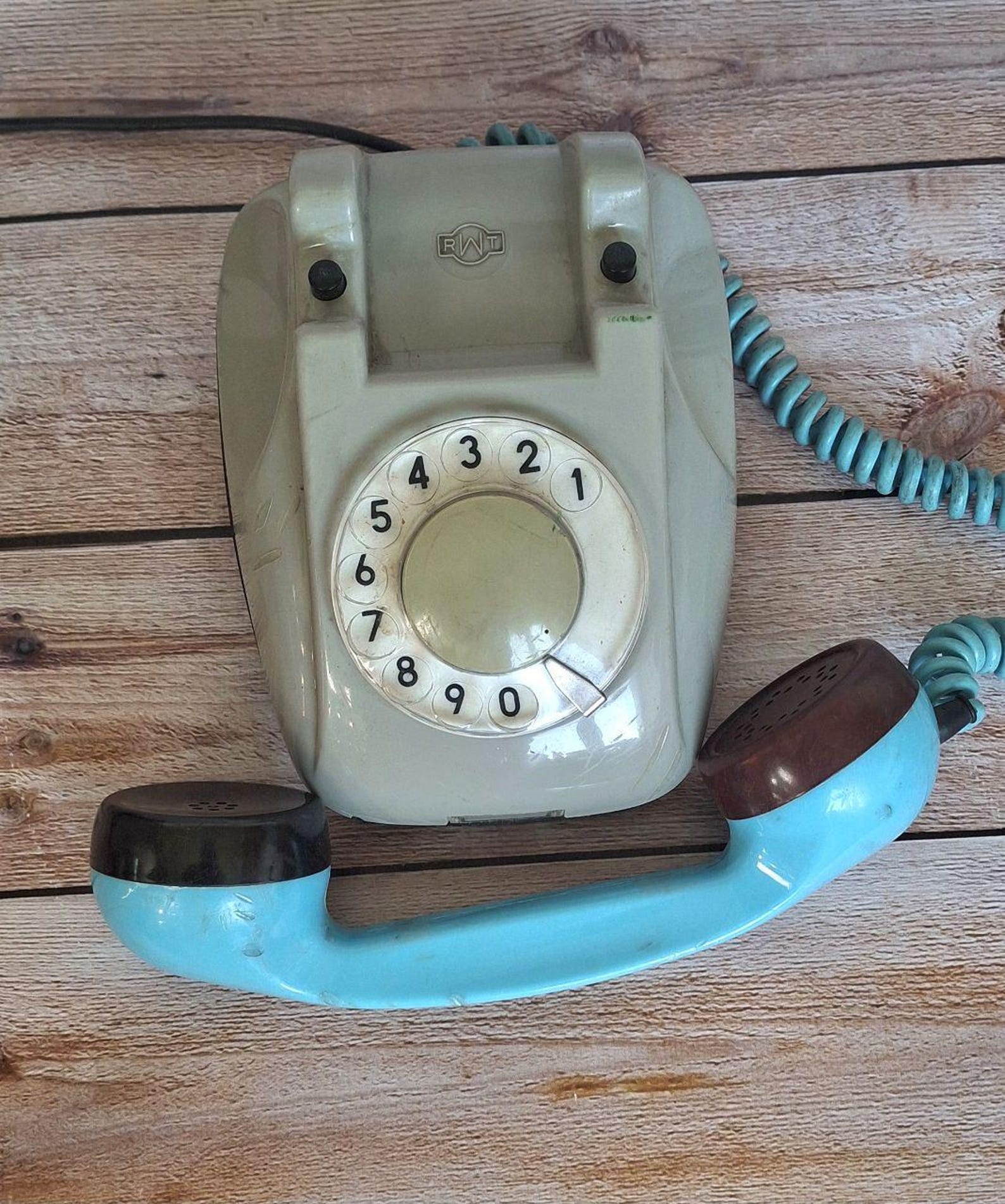 Vintage Turquoise Telephone Retro Decor Vintage Home Decor Desk Phone ...