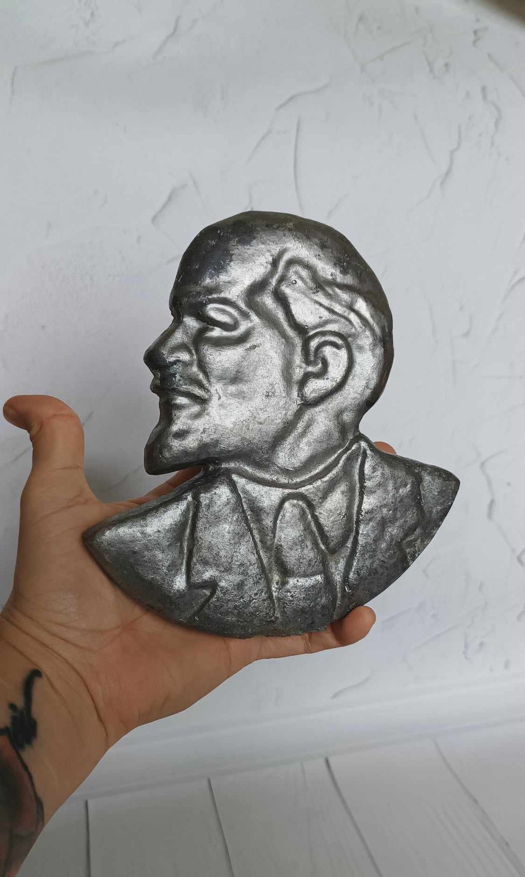 Metal Bas-relief of Lenin USSR Profile of Lenin the Figure of the ...