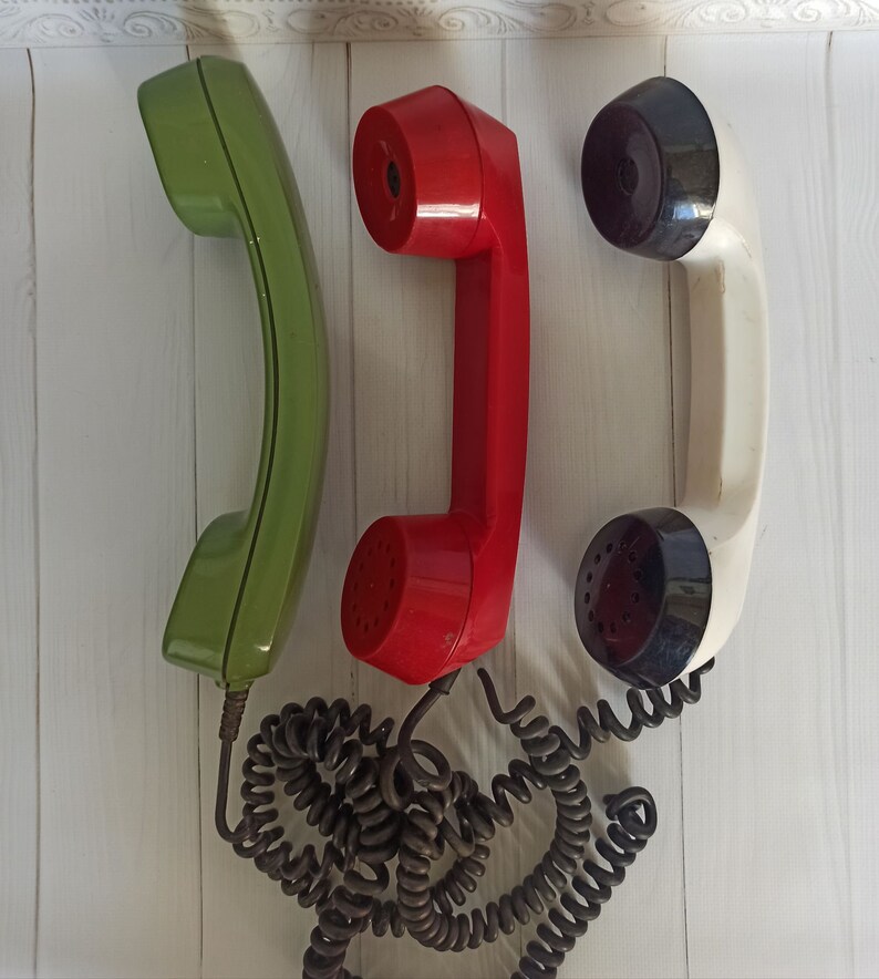 Set Vintage Rotary Telephone Parts Handset From a Landline - Etsy