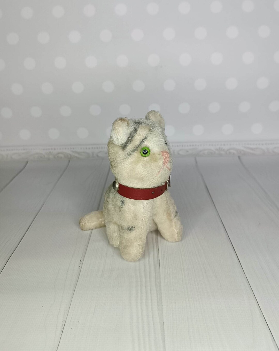 Antique Hermann Teddy Original Mohair Tabby Cat Sitting Kitten - Etsy