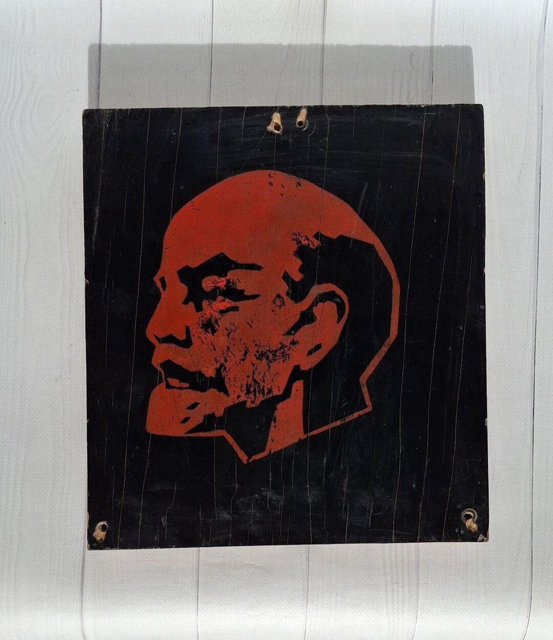 Vintage Wooden Painting of Lenin, Leader of the USSR Revolution, Soviet ...