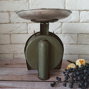 Antique Metal Kitchen weighing scale Antique scales of the | Etsy