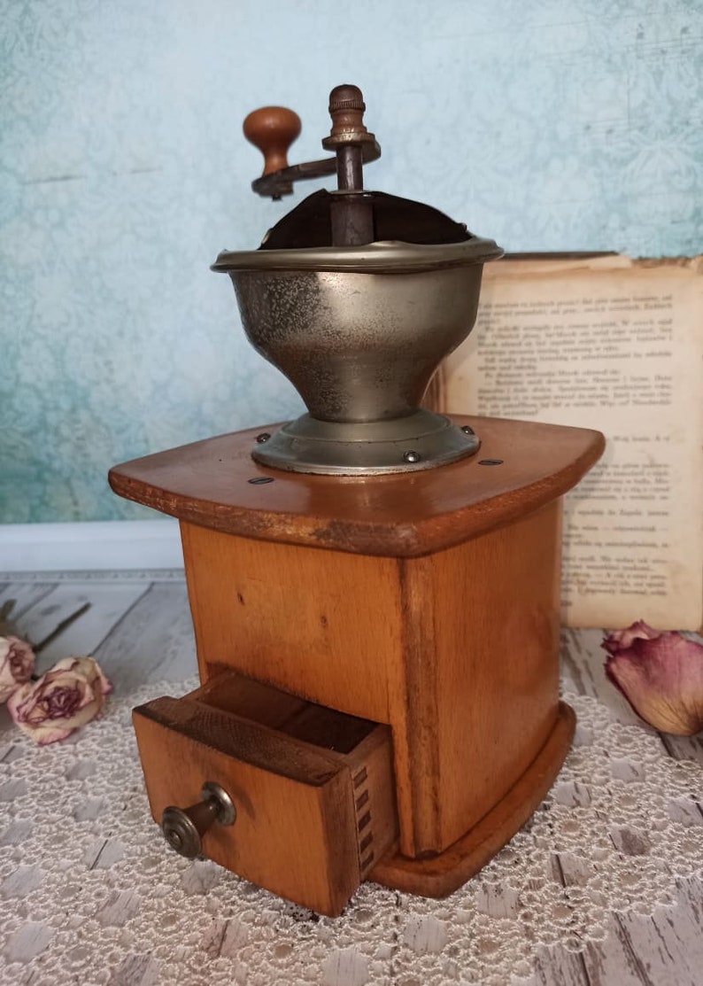 Vintage Wood Coffee Grinder Soviet Metal Pepper Mill Retro - Etsy