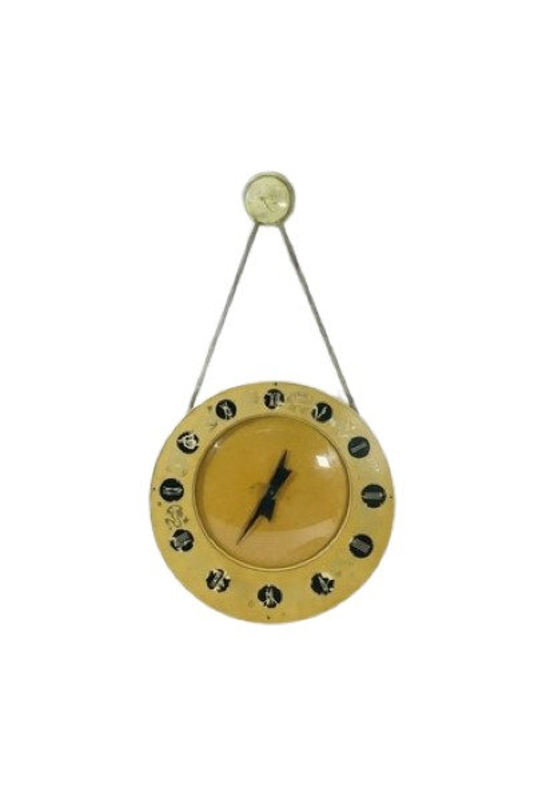 Antique Wall Clock Horoscope Vintage 80s Vintage Home Decor Quartz ...