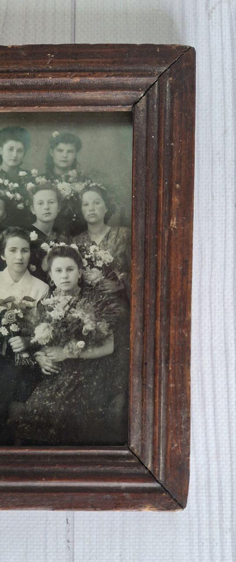 Antique Wooden Photo Frame, Vintage Photo 1940s USSR, Pre-war Photo ...