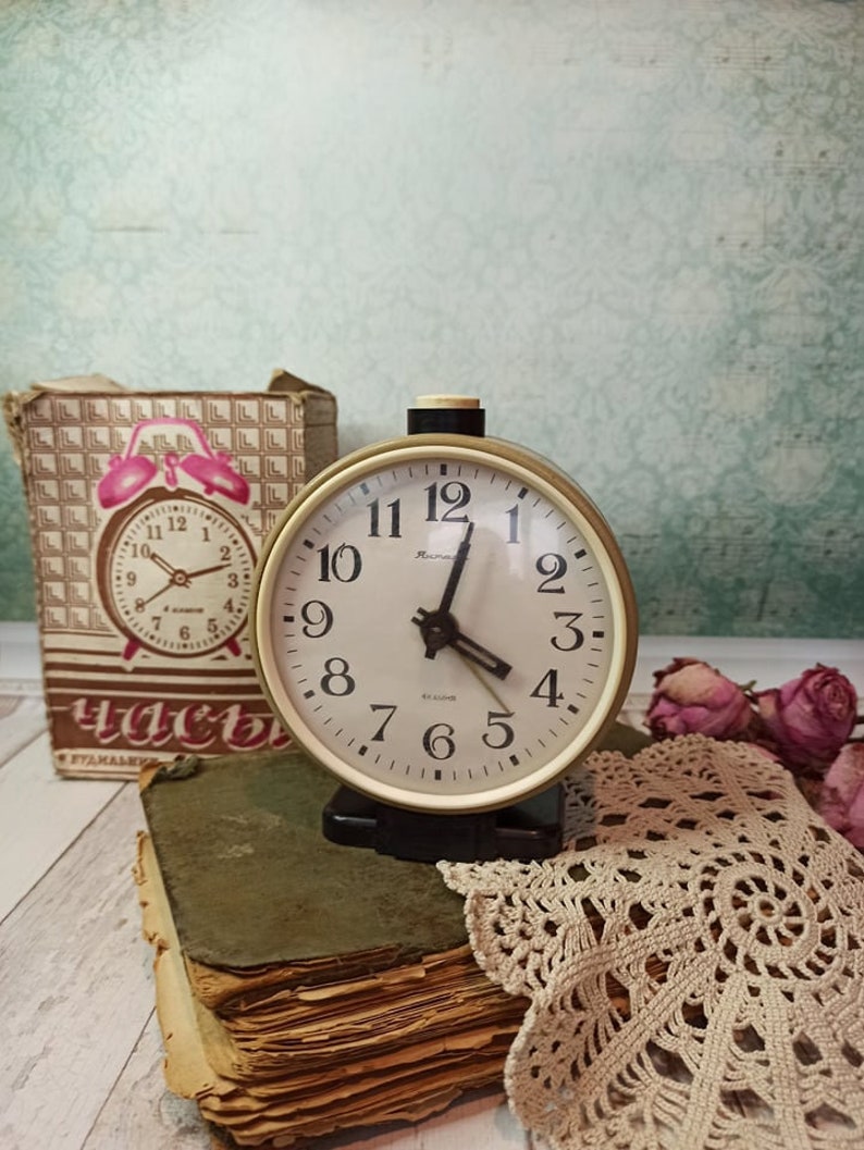 Soviet Alarm Clock Vintage Decor Turquoise Table Clock | Etsy