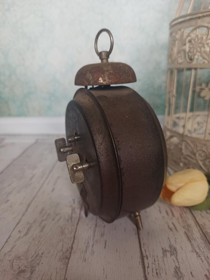 Antique clock 1945 Vintage decor Soviet alarm clock Turquoise | Etsy