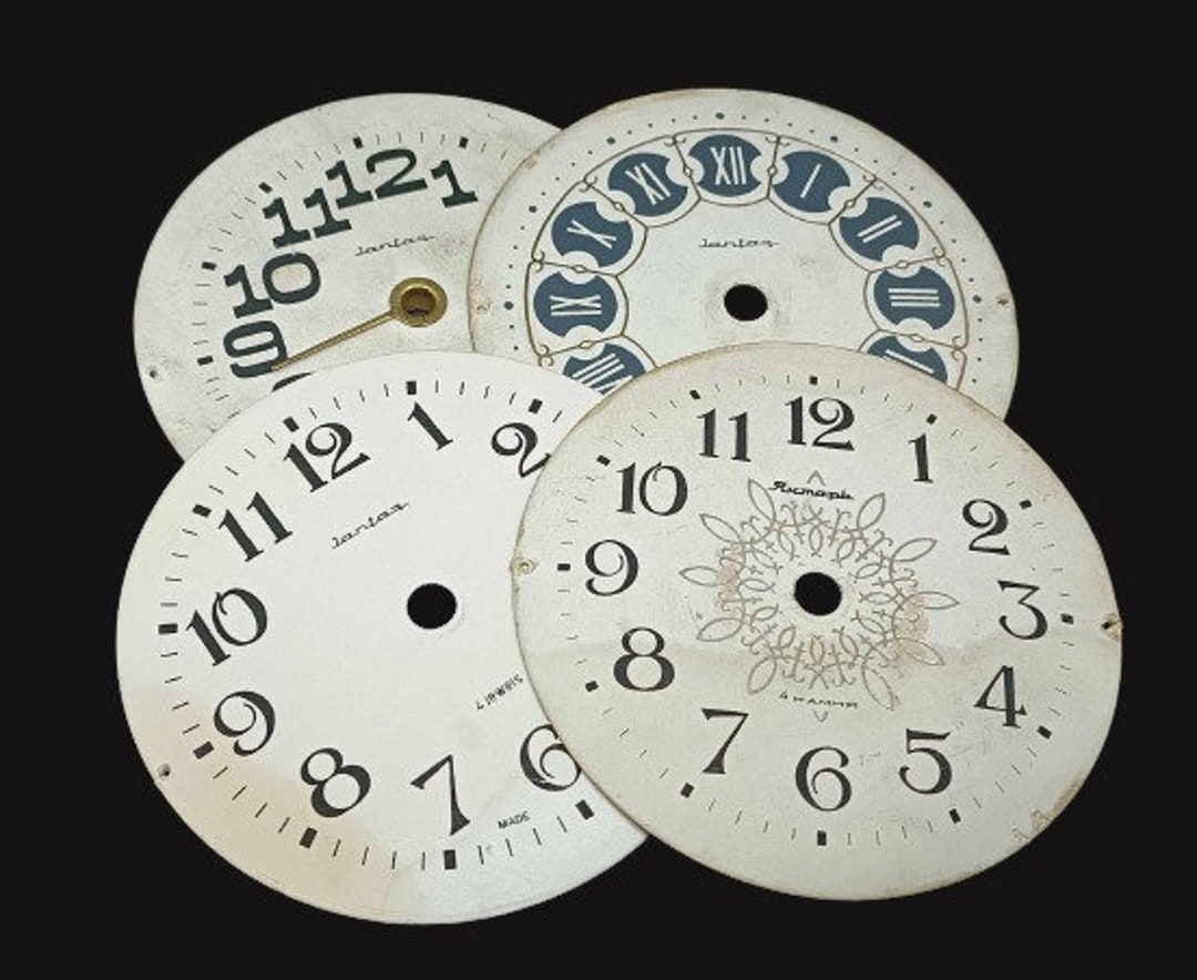 Lot of 4 Pcs Vintage Clock Dials Steampunk Art Projects USSR Alarm ...