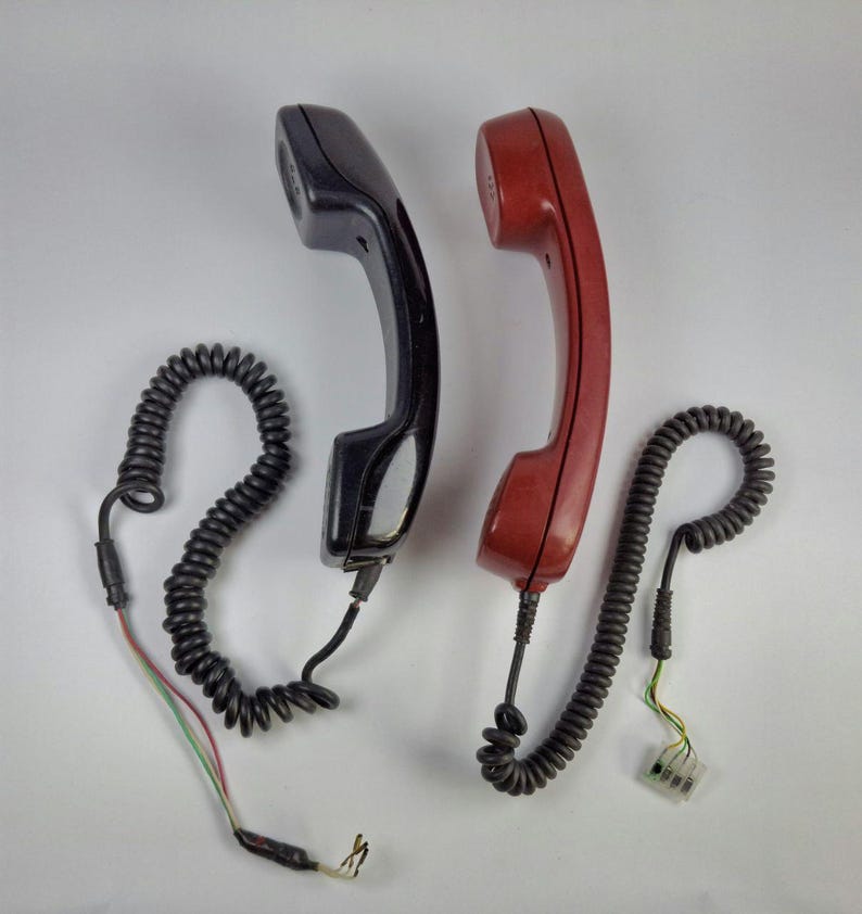 Set Vintage Rotary Telephone Parts, Handset From a Landline Phone of ...