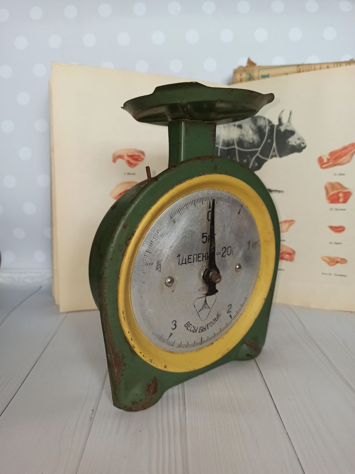 Antique Metal Kitchen Weighing Scale Antique Scales of the - Etsy