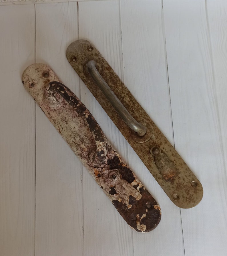 Set Vintage Door Handle Large Door Handle With Key Hole Old - Etsy