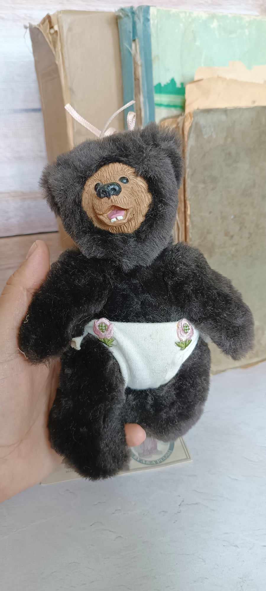 Vintage Teddybär Kimbearly's Originals Mini Baby Zoe Bear Mohair Teddy ...