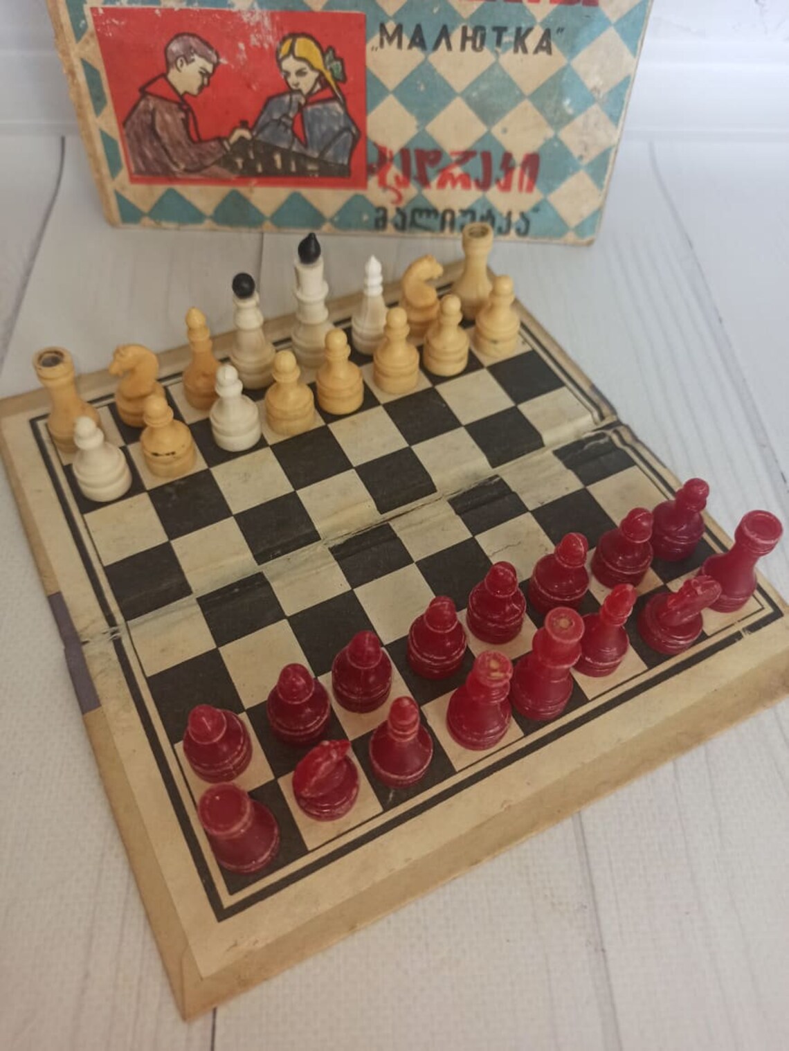 Vintage Pocket Chess set Mini Travel chess set USSR Vintage | Etsy