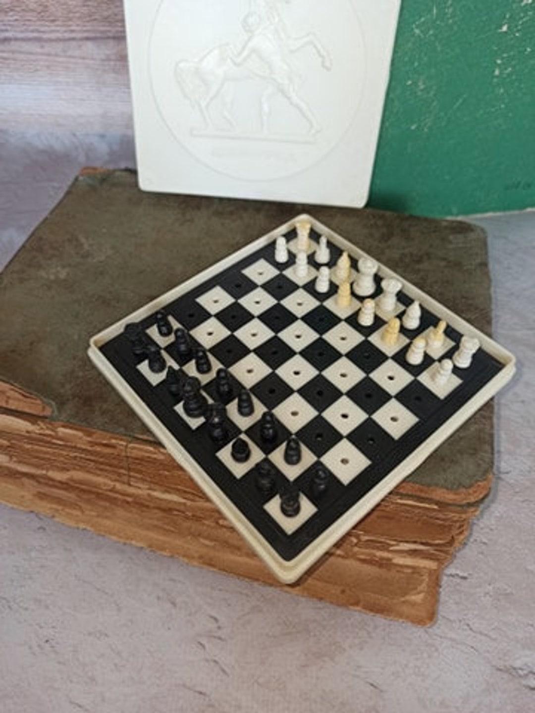 Vintage Pocket Chess Set Mini Travel Chess Set USSR Vintage Home Decor ...