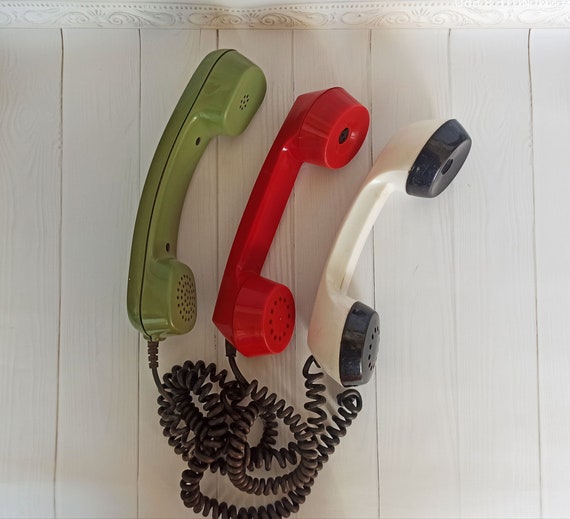 Set Vintage Rotary Telephone Parts Handset From a Landline - Etsy