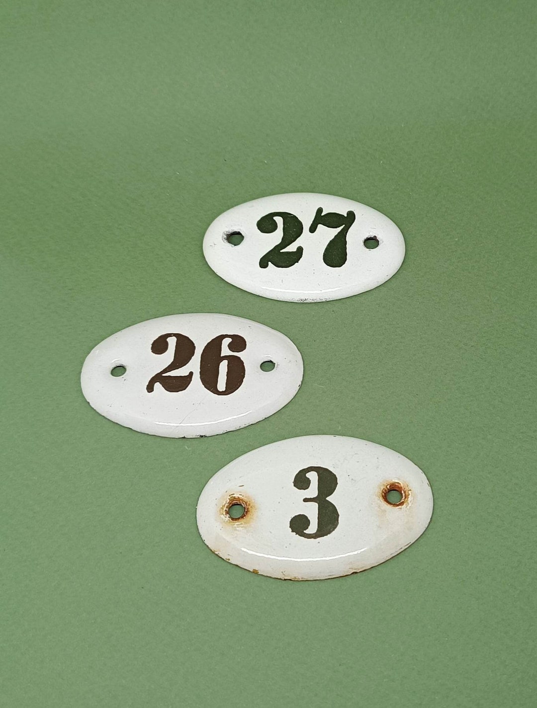 Vintage Enamel Numbers, Soviet Enamel Door Numbers, Enameled Door Signs ...