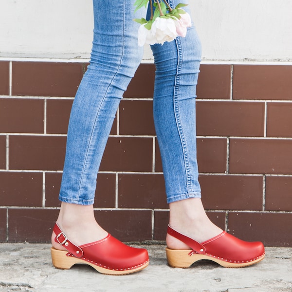 Red Clogs - Etsy