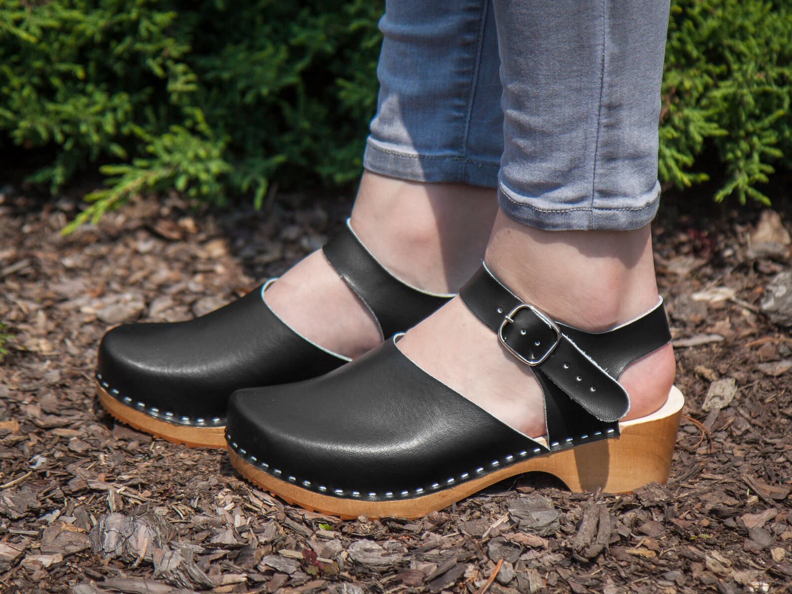 Swedish White Low Heel Clogs Handmade Women Clogs Sandals - Etsy UK