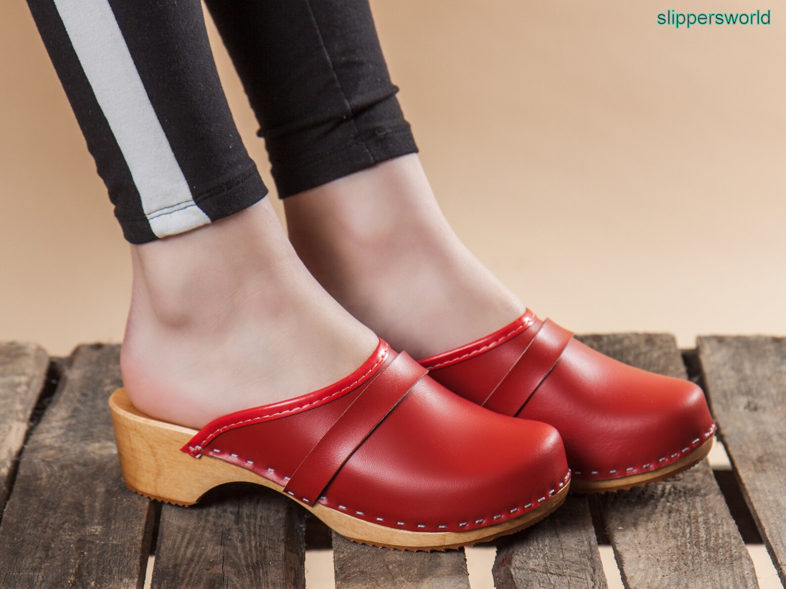 Swedish Clogs Classic Black Leather Women Low Heel Wooden - Etsy UK