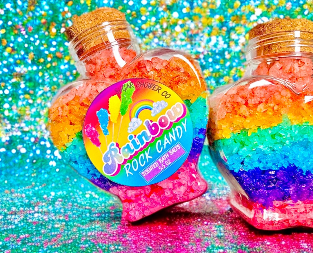 Rainbow Rock Candy Scented Bath Salts - Bath Salts - Pride Gift - Bath ...