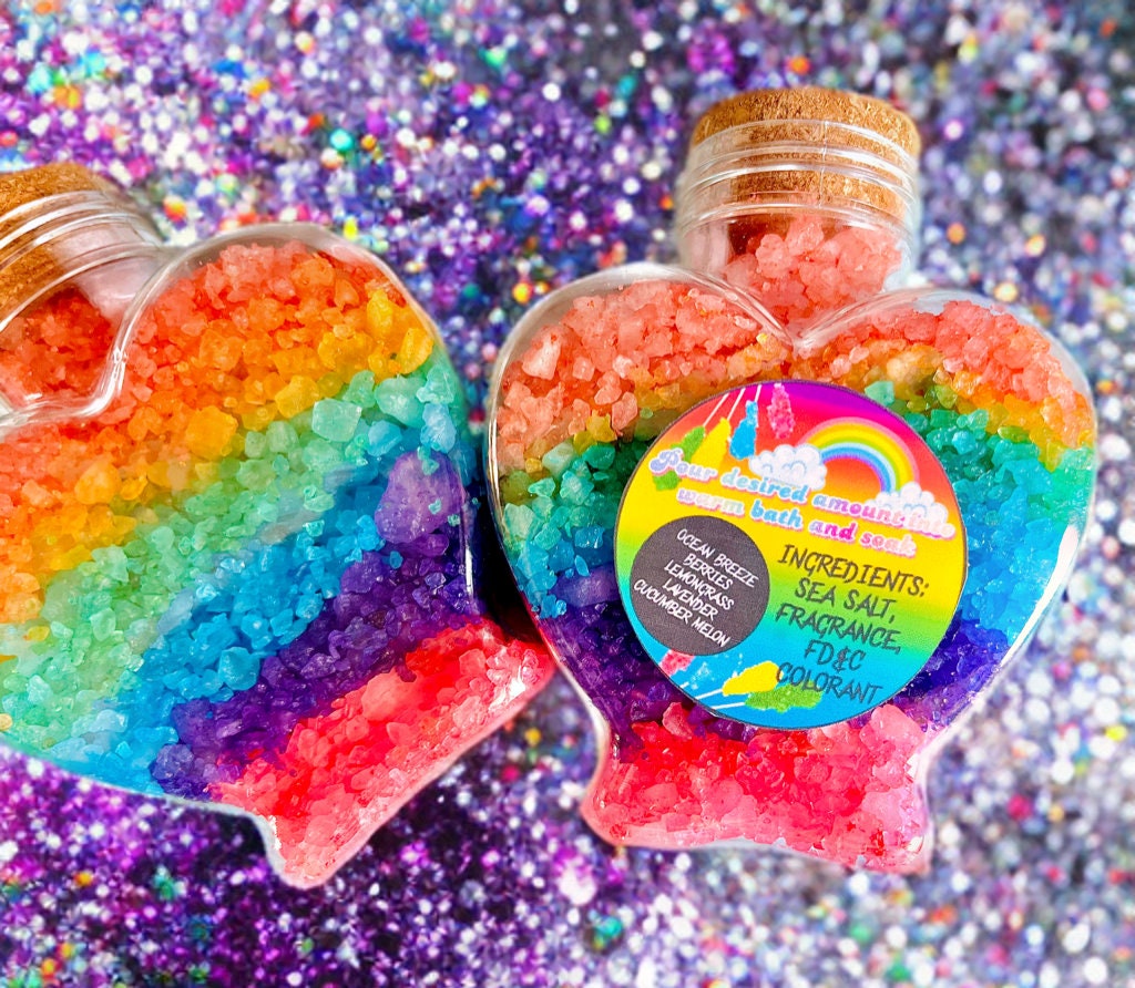 Rainbow Rock Candy Scented Bath Salts - Bath Salts - Pride Gift - Bath ...