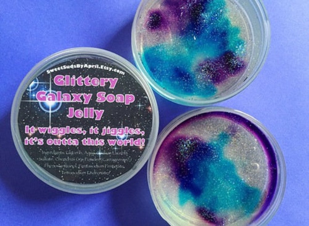 Galaxy Jelly Soap: Glitter Blueberry Muffin Scent - Etsy