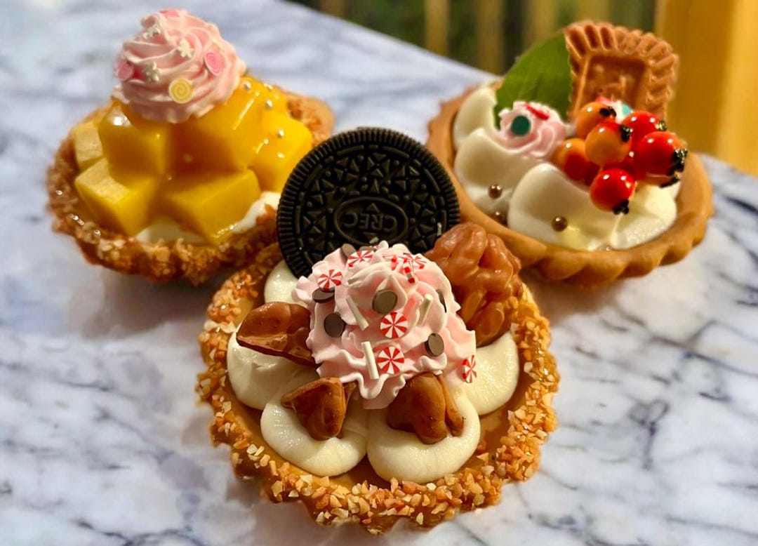 Faux Christmas Fruit Dessert Tarts Tier Tray Decor Fake Food Foodie ...
