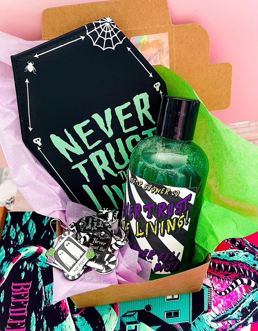Never Trust the Living Wallet Bundle Halloween Gift Box Spooky Gift ...