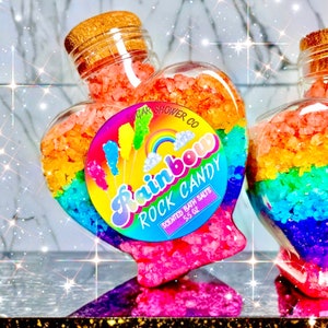 Rainbow Rock Candy Scented Bath Salts - Bath Salts - Pride Gift - Bath ...