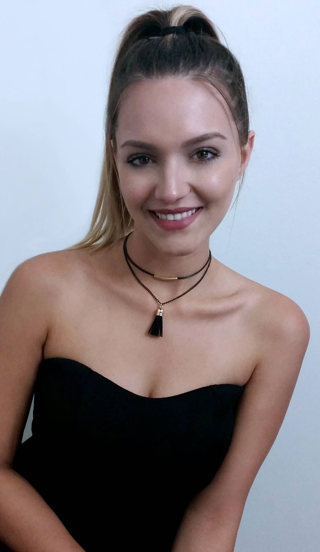 Black String Choker Bar Pendant Double Layer Choker Necklace - Etsy
