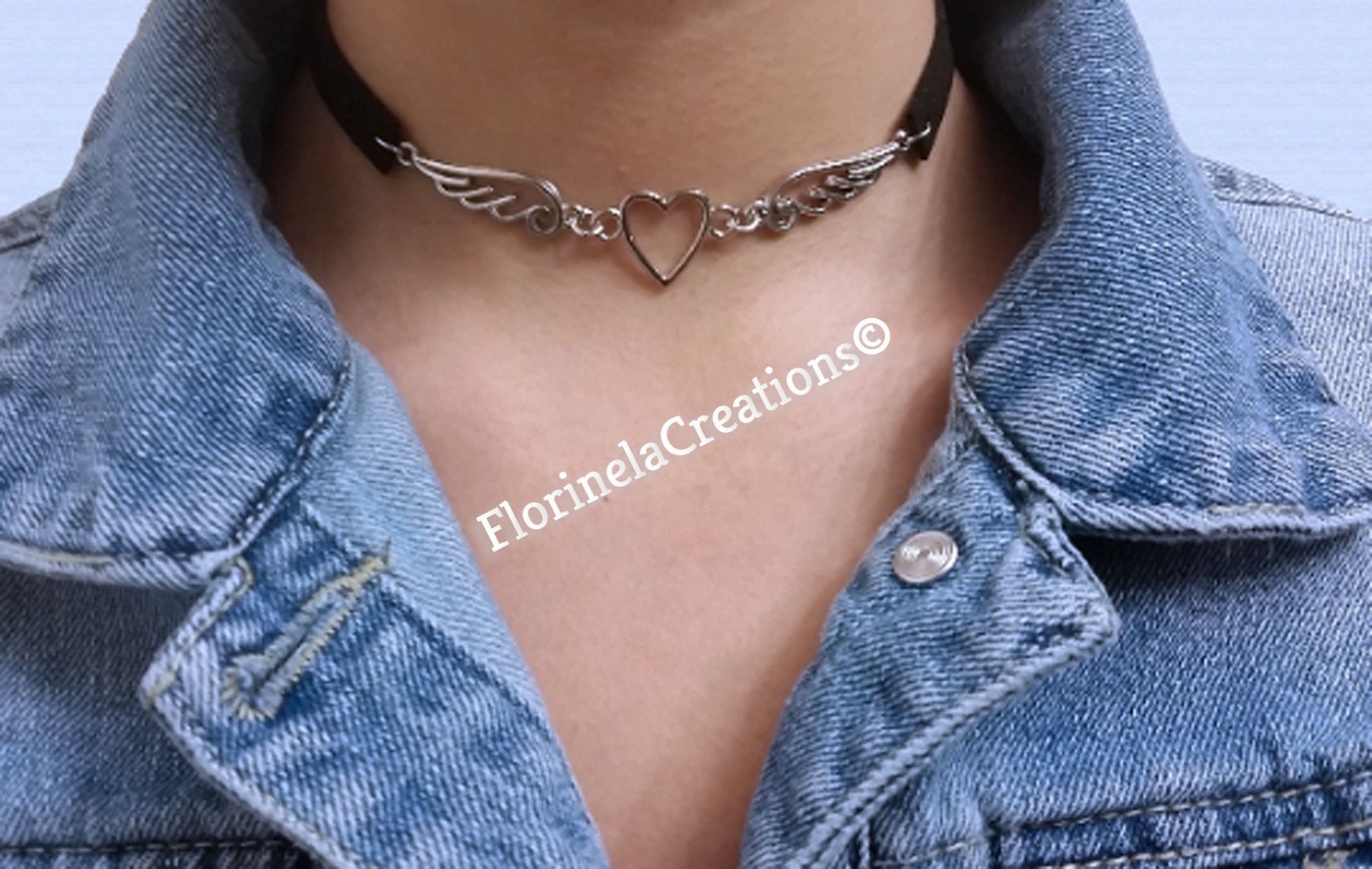 Heart Angel Wings Chokers/y2k Aesthetic Edgy Chokers/gothic Chokers ...