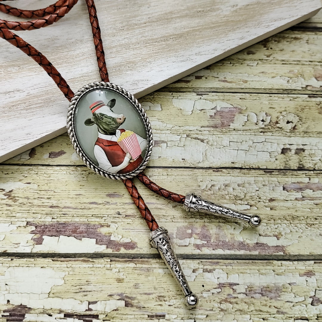 Funny Bolo Ties, Animal Cartoon Bolos, Bovine Portrait Cowboy Ties for ...