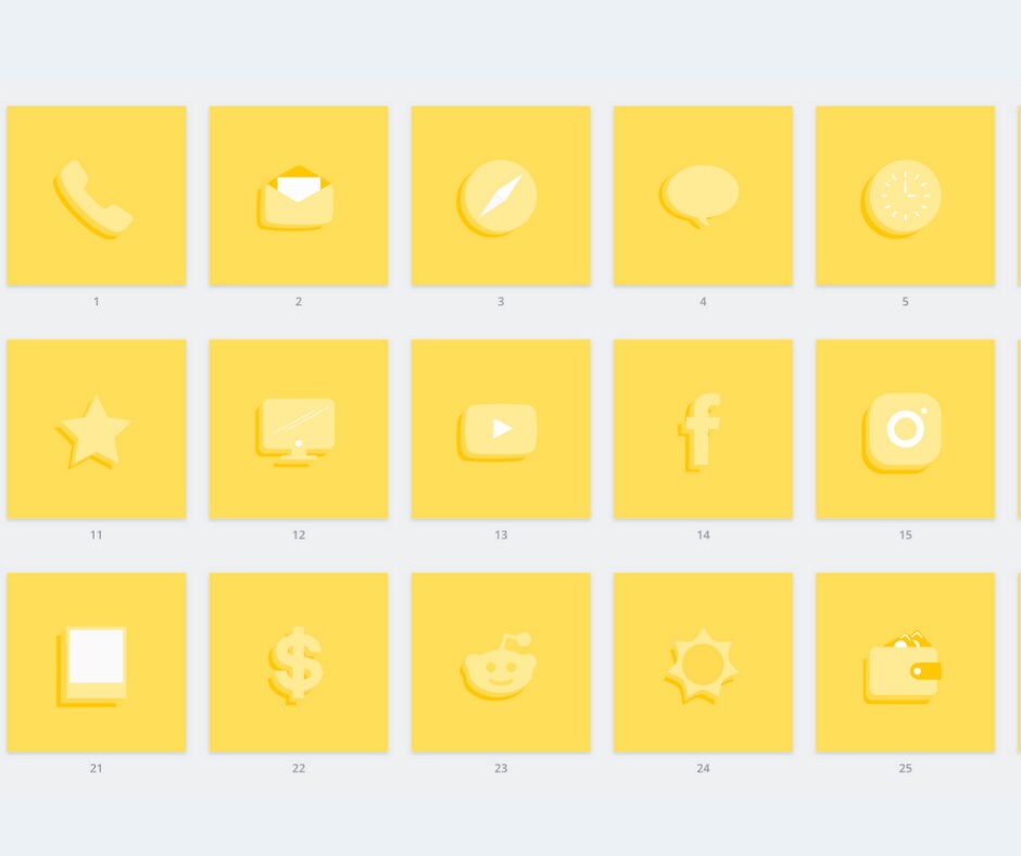 Yellow Ios 14 Icons App Covers Sunny Aesthetic Home Screen - Etsy