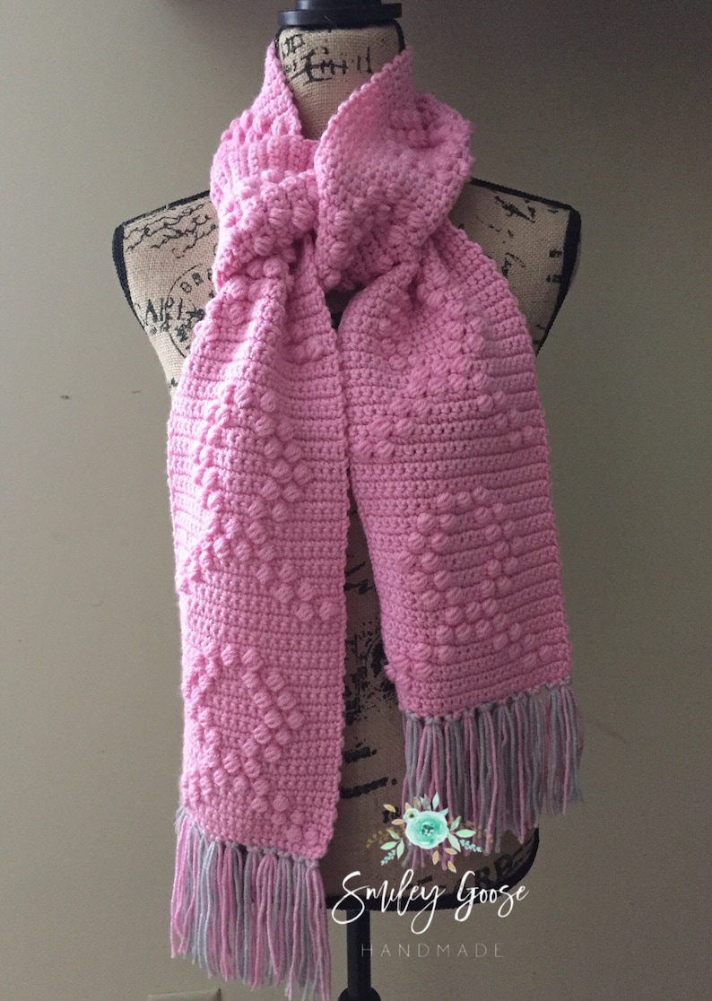 CROCHET SCARF PATTERN: Breast Cancer Awareness Scarf, Breast Cancer ...