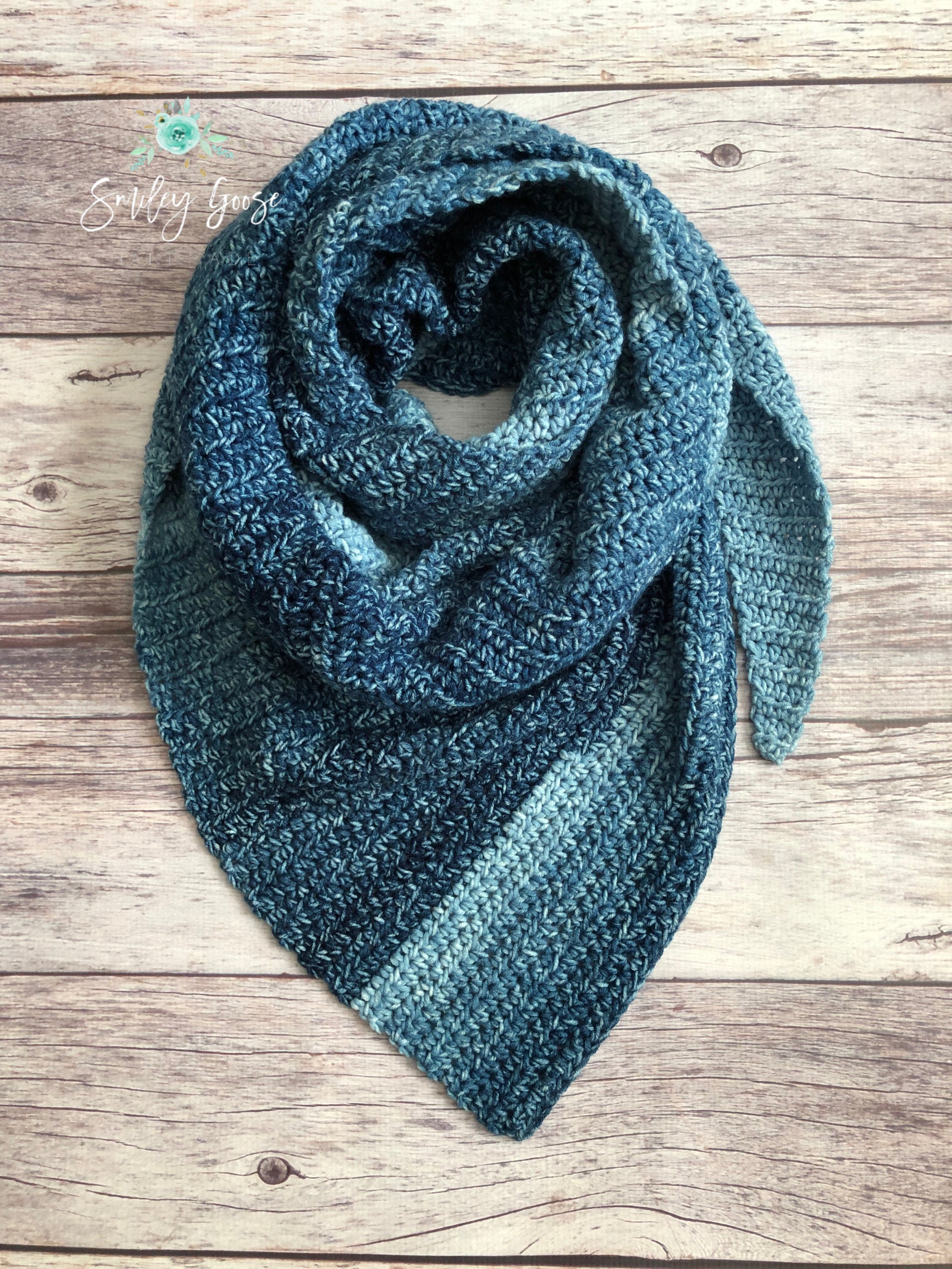 CROCHET SCARF PATTERN: Sophia Triangle Scarf Asymmetrical - Etsy