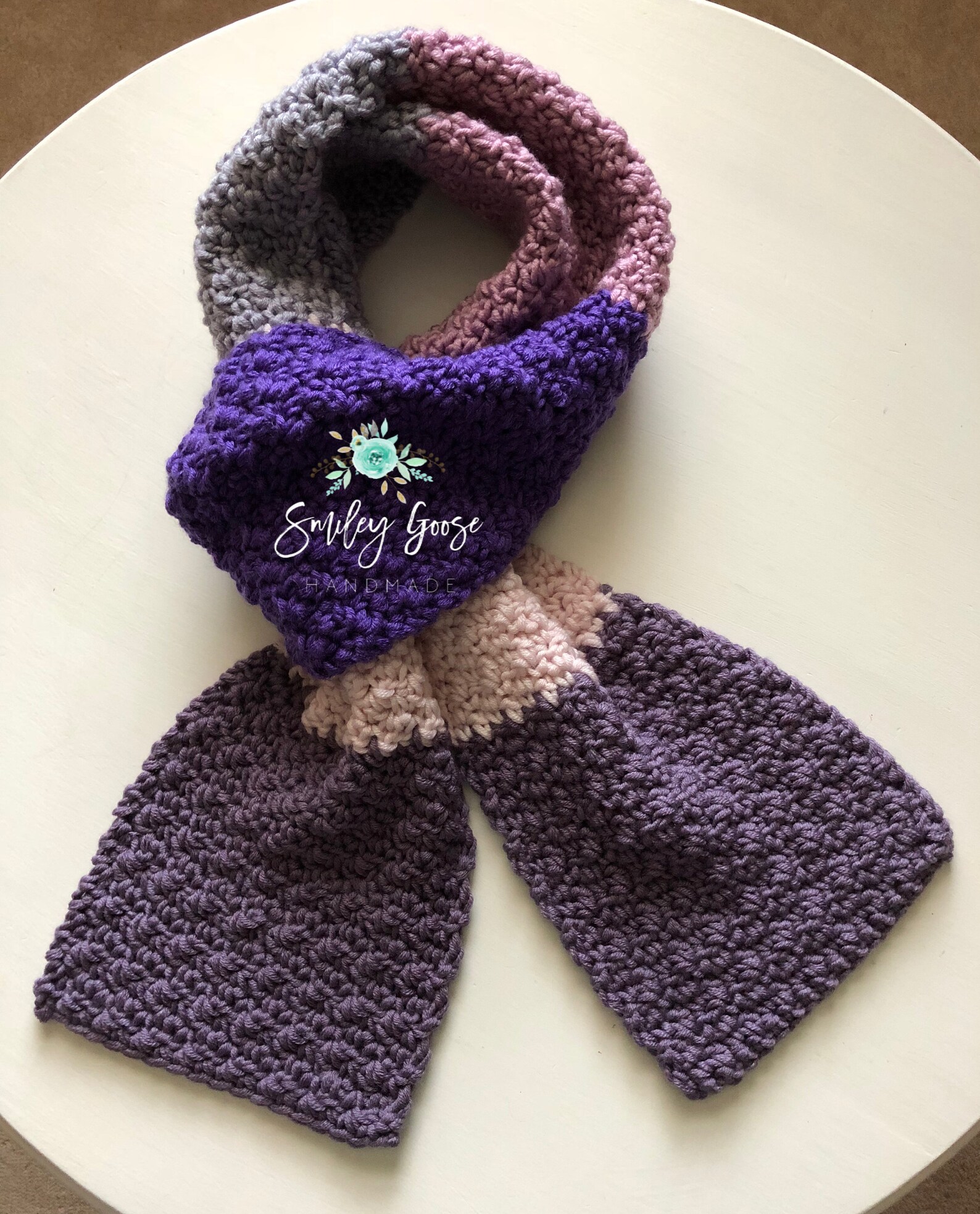 CROCHET SCARF PATTERN: Etta Color Block Scarf, Easy Crochet Scarf ...