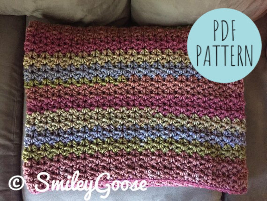 CROCHET BLANKET PATTERN: Hadley Throw Blanket, Easy Crochet Afghan ...