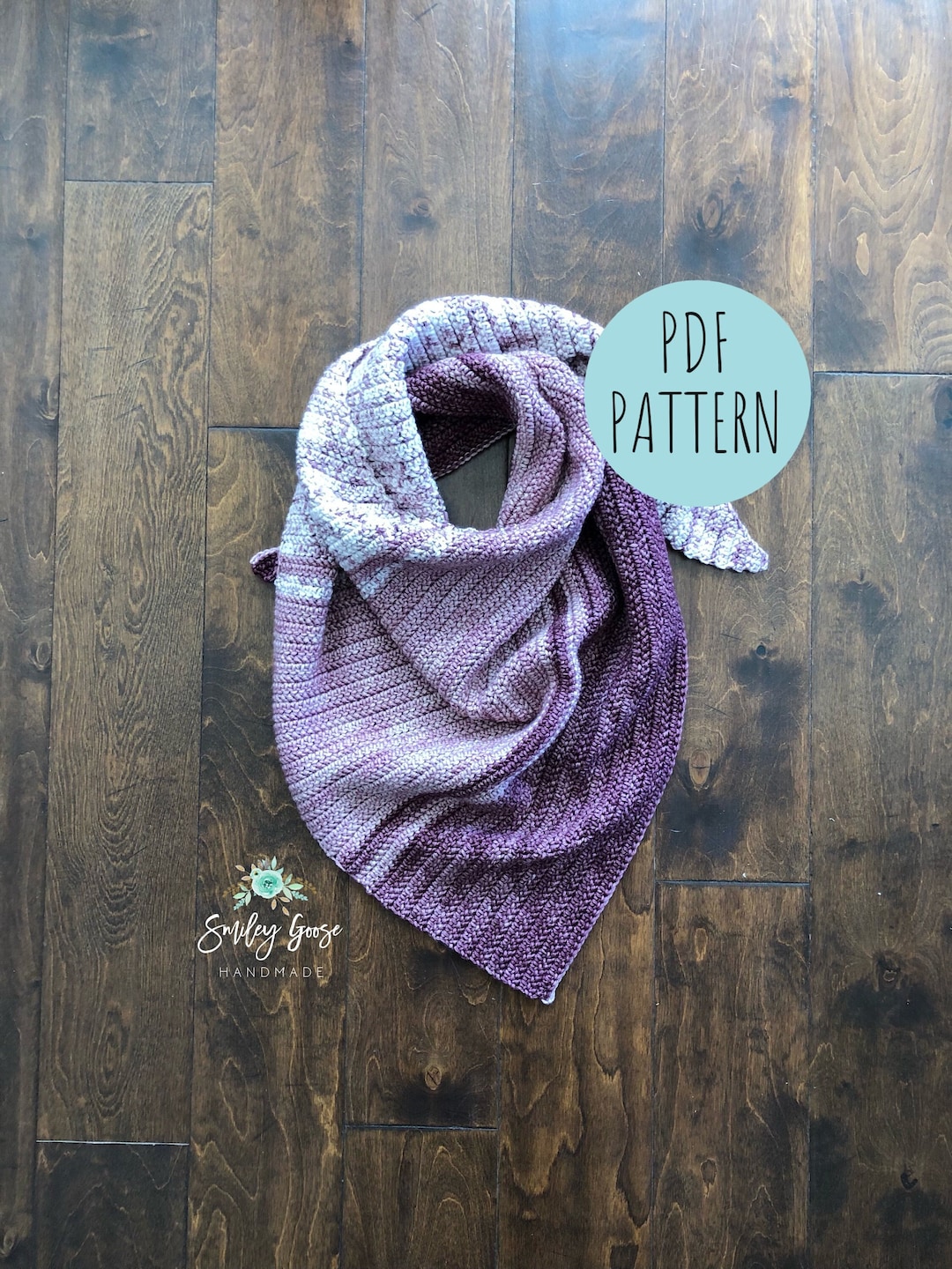 CROCHET SCARF PATTERN: Ariadne Triangle Scarf, Asymmetrical Triangle ...