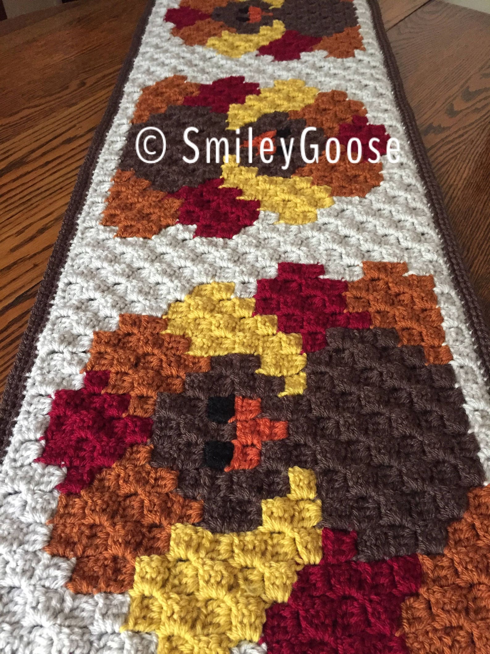 CROCHET TABLE RUNNER Pattern: Thanksgiving Table Runner C2C - Etsy