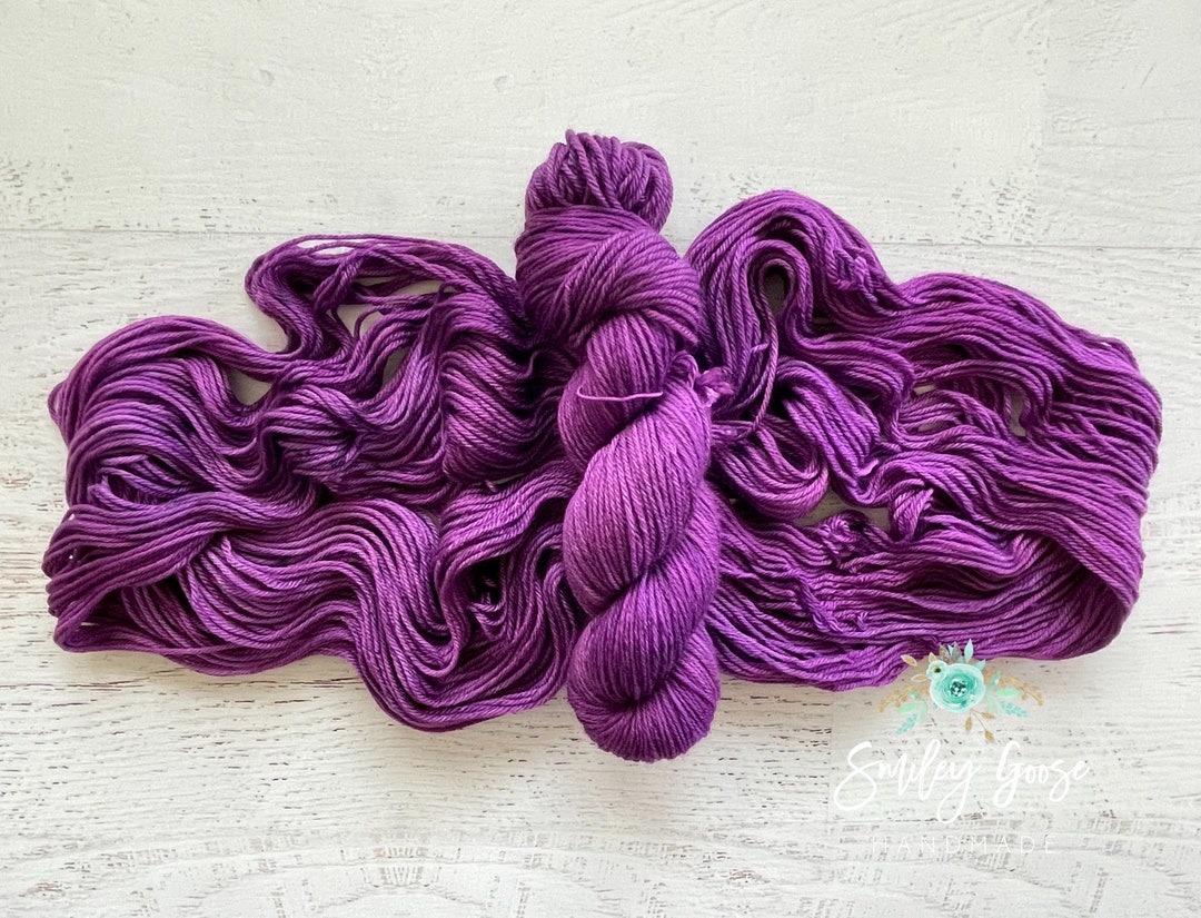 Hand Dyed Yarn, Purple Yarn, Colorway: Purple Pink OOAK, Dk 3 Weight ...